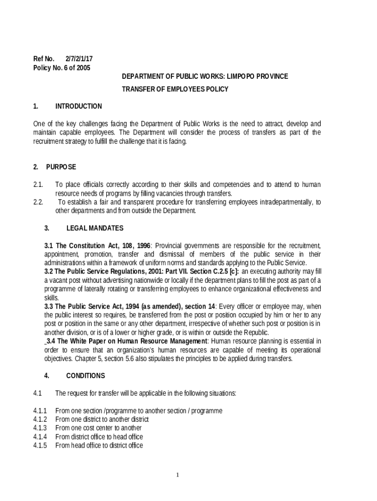 Limpopo Department of Public Works Doc Template | pdfFiller