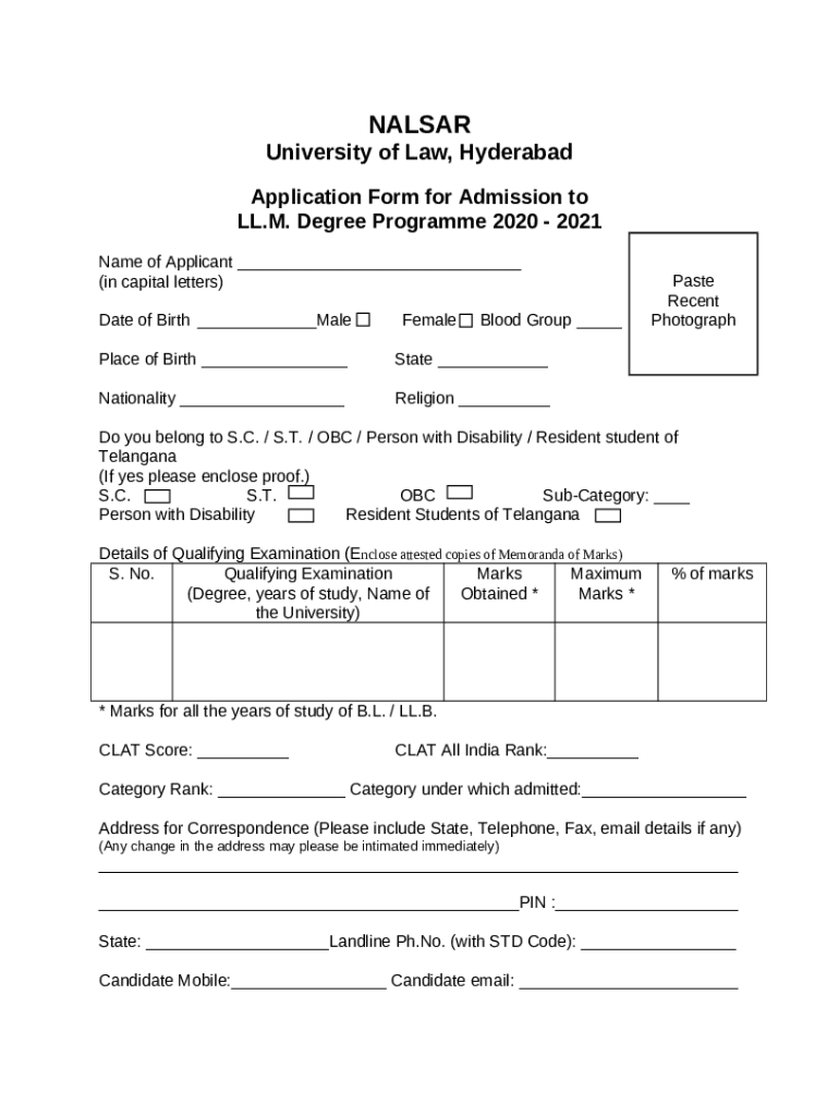 Admission Process - LLM-IBL - NALSAR UNIVERSITY OF LAW Doc Template ...