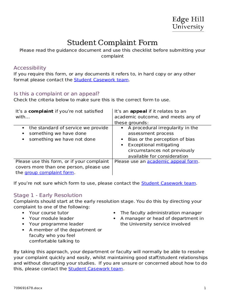 Request for review of group complaint Doc Template | pdfFiller