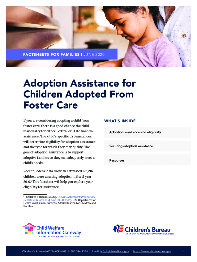 Fillable Online Adoption Assistance for Children Adopted From Foster ...