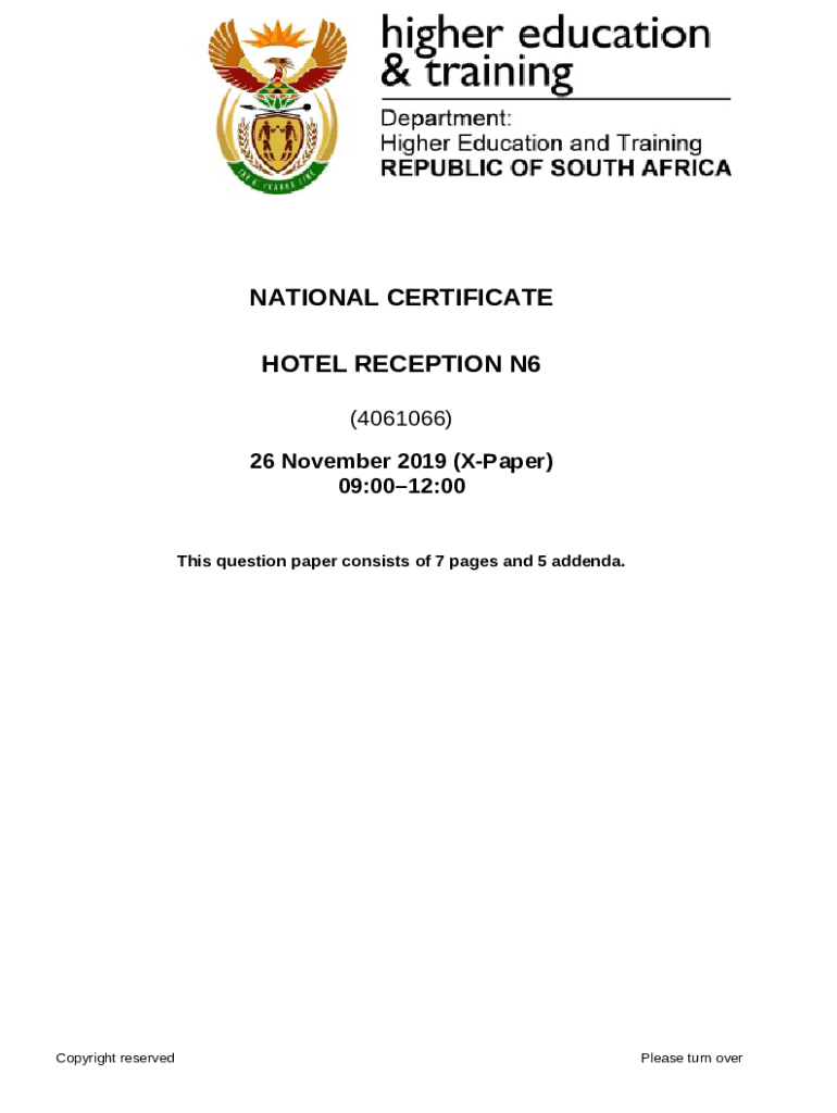 HOTEL RECEPTION N6 Doc Template | pdfFiller