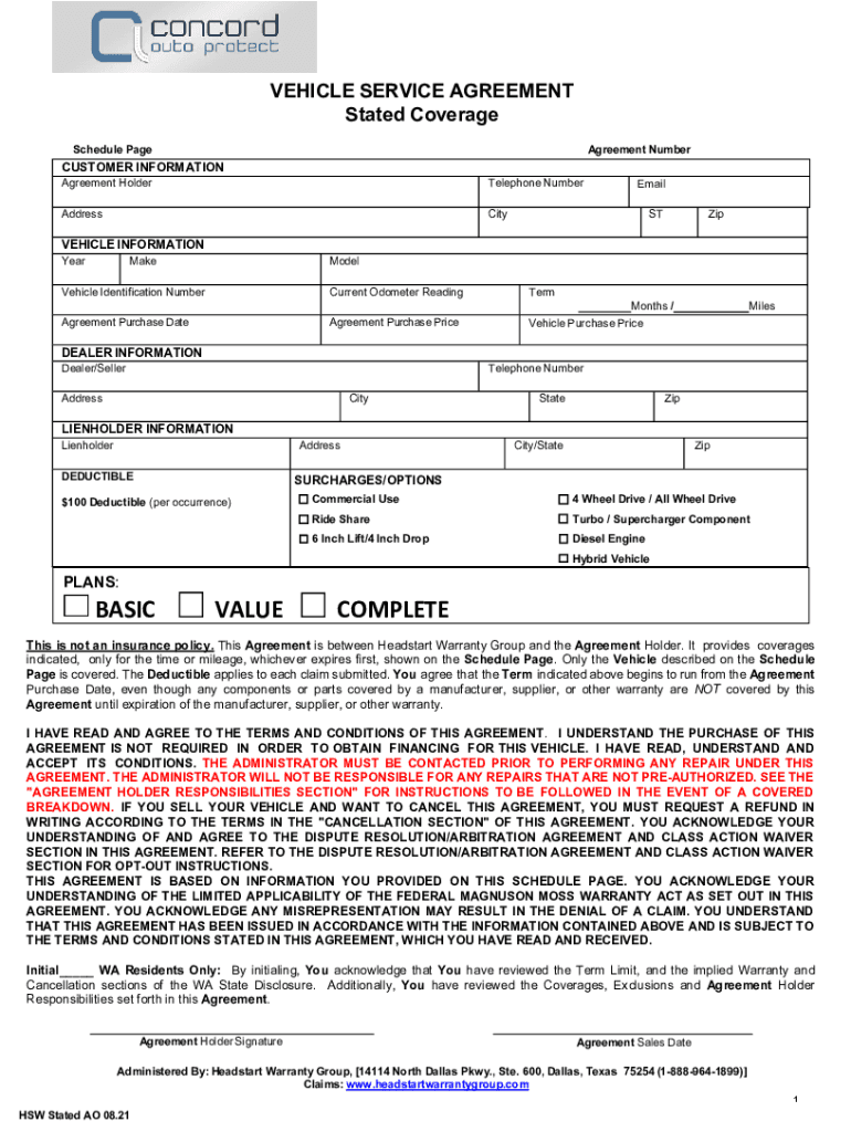 Fillable Online Toyota Certified Vehicle Service Agreement Fax Email ...