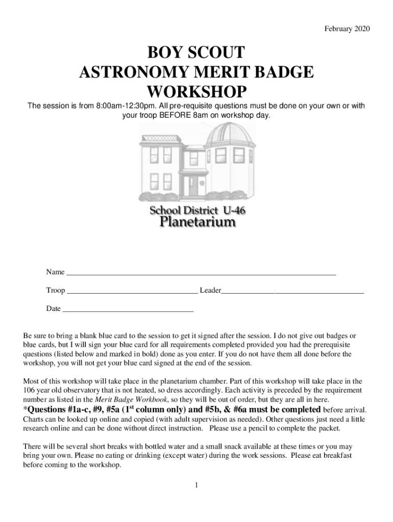 Fillable Online 1st time teaching the Astronomy Merit Badge this weekend.... Fax Email Print ...