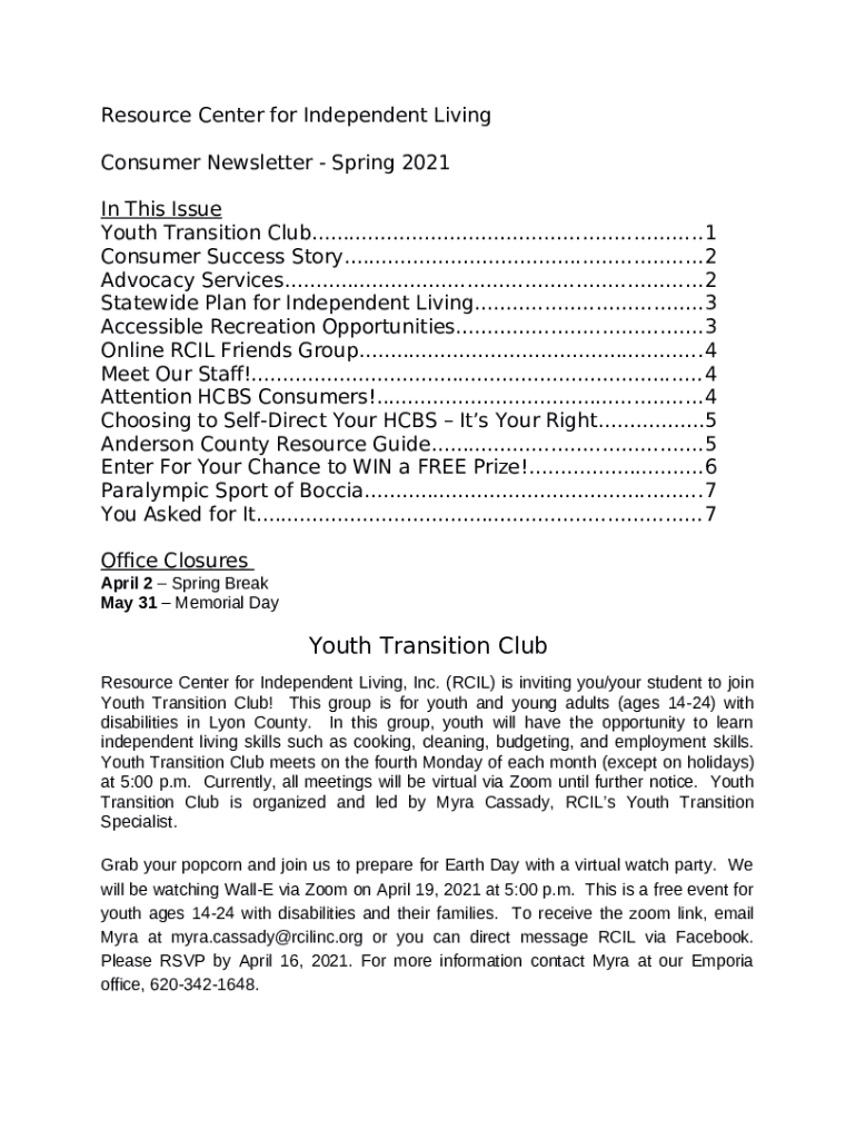 RCIL: Resource Center for Independent Living in Utica, NY Doc Template ...