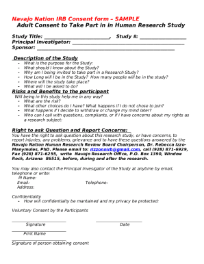SAMPLE INED CONSENT S - IRB - nnhrrb navajo-nsn Doc Template | pdfFiller