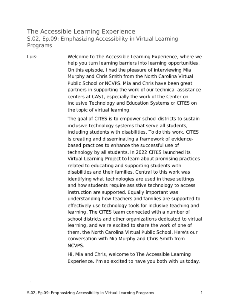 The Accessible Learning Experience Podcast - AEM Center Doc Template ...
