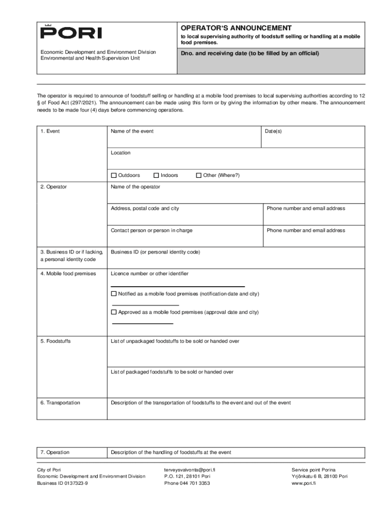 Fillable Online Food Vehicles - (Mobile Food Vendors / Food Truck ...