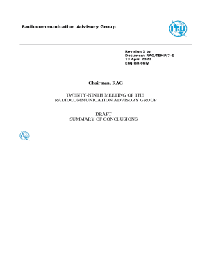 Radiocommunication Advisory Group (RAG) Doc Template | pdfFiller