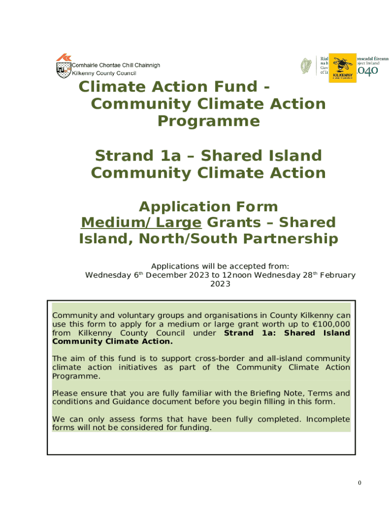 Shared Island Community Climate Action Application ... Doc Template ...