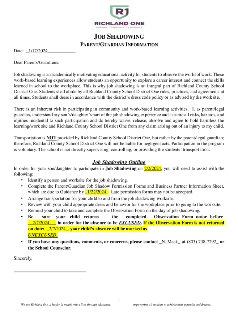 Fillable Online Job Shadowing Tool Kit Fax Email Print - pdfFiller