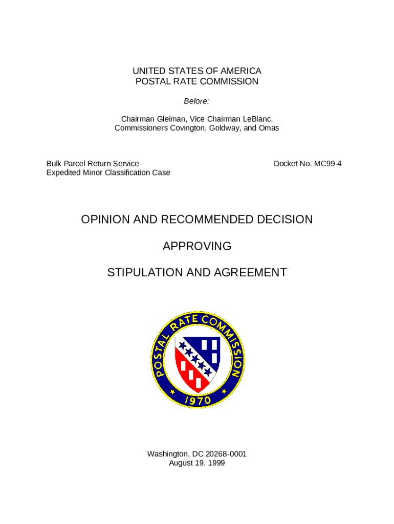 Federal Register :: Parcel Return Service Doc Template | pdfFiller