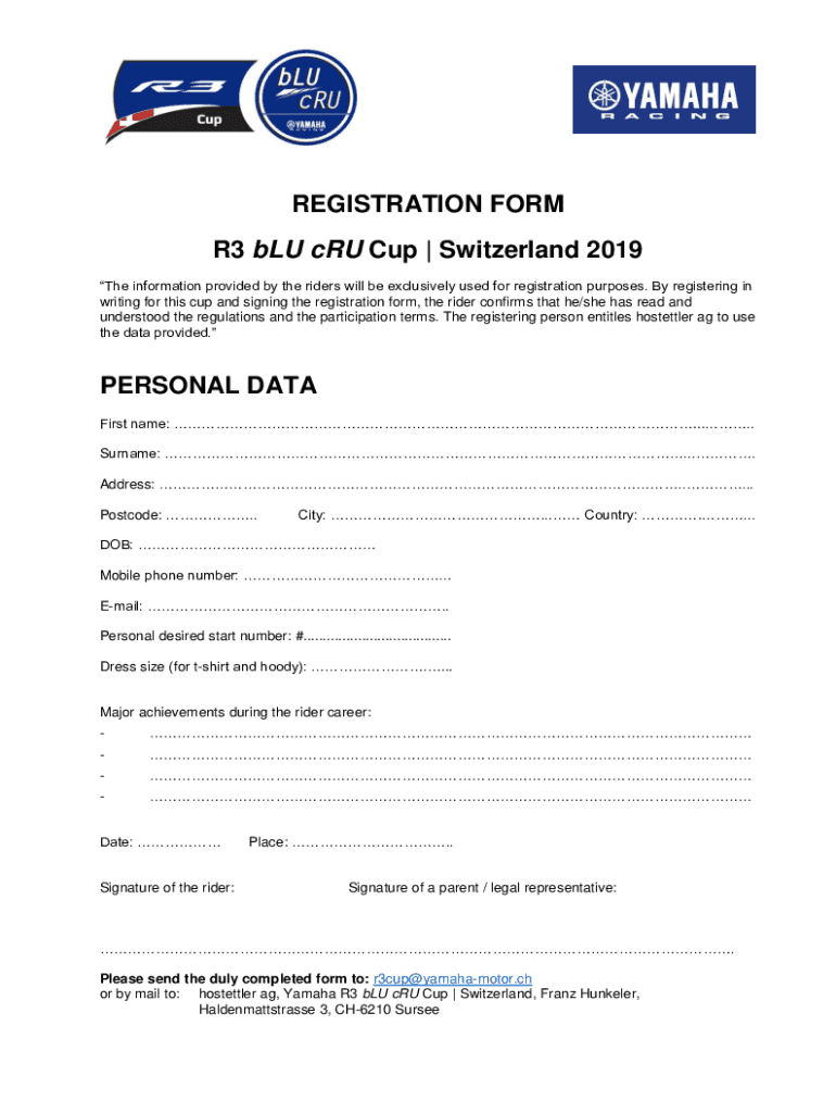 Fillable Online Yamaha R3 bLU cRU European Cup Will Support WSBK In ...