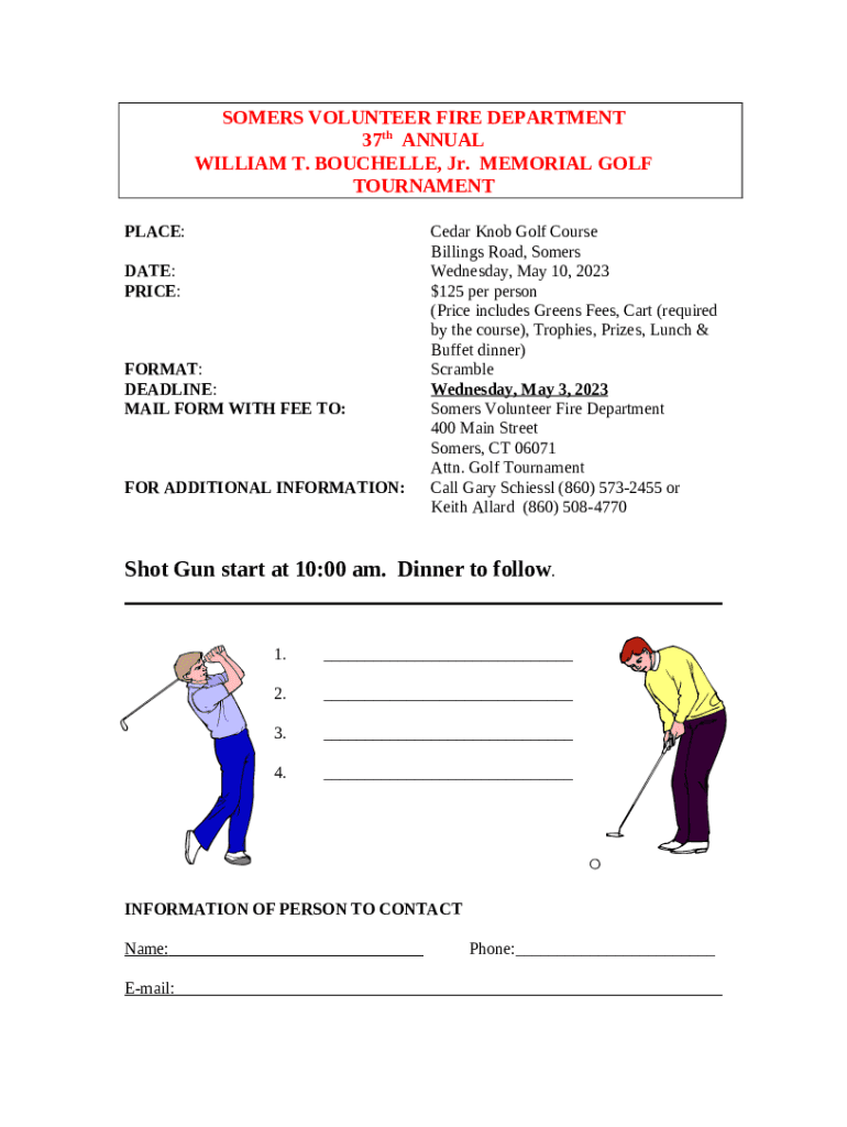 Somers Fire Department Golf Tournament Doc Template | pdfFiller