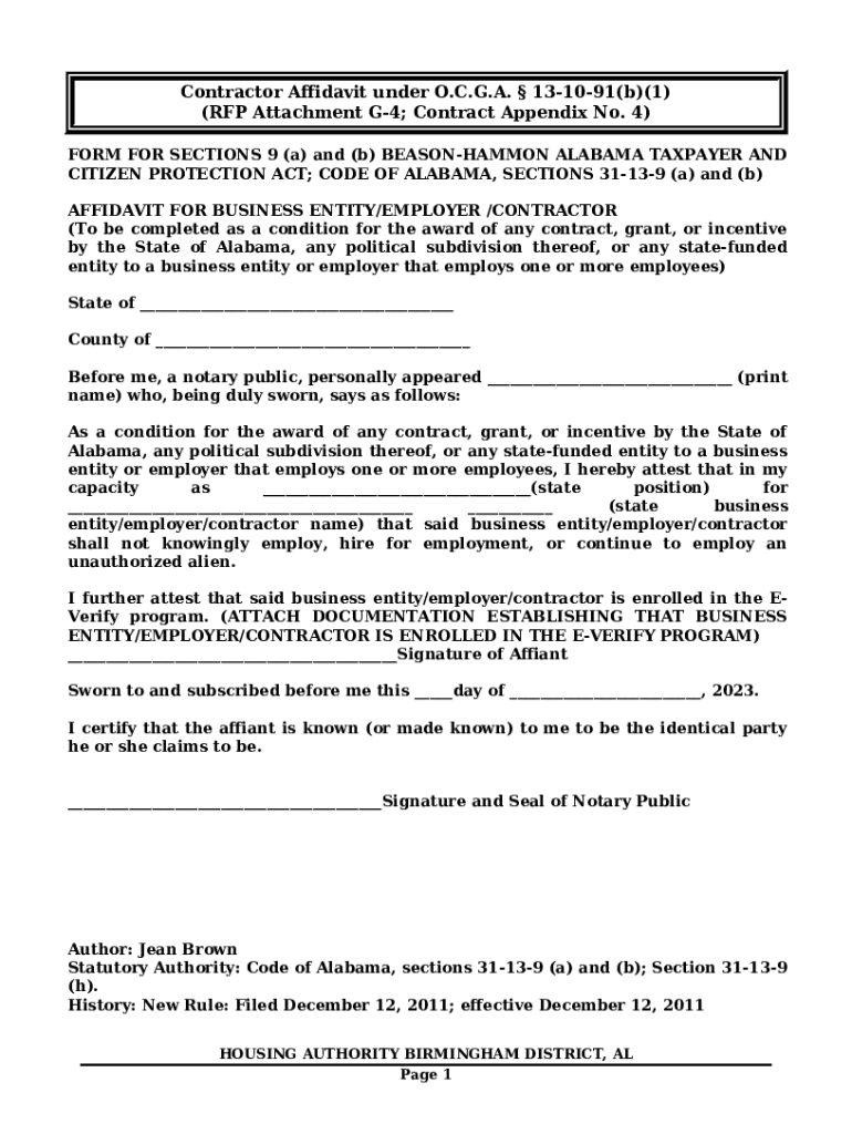 Contractor Affidavit and Agreement (Example) Doc Template | pdfFiller