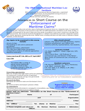 The IMO International Maritime Law Institute Doc Template | pdfFiller