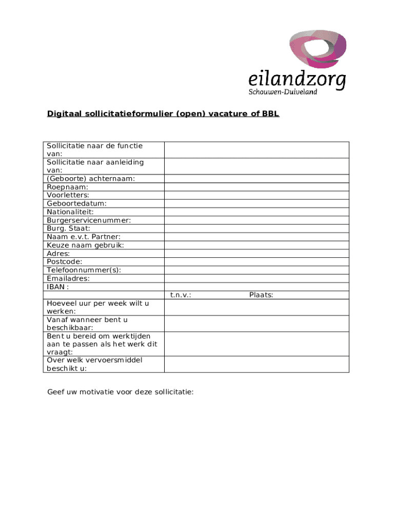 digitaal-sollicitatieulier-open-vacature-of-bbl. ... Doc Template ...