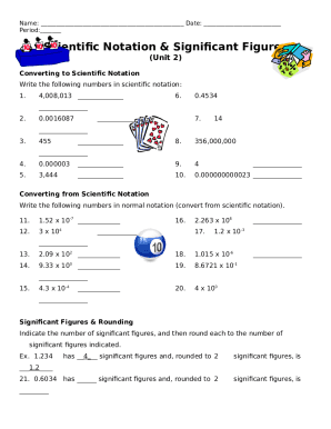 Scientific Notation & Significant Figures (Unit 2) Doc Template | pdfFiller