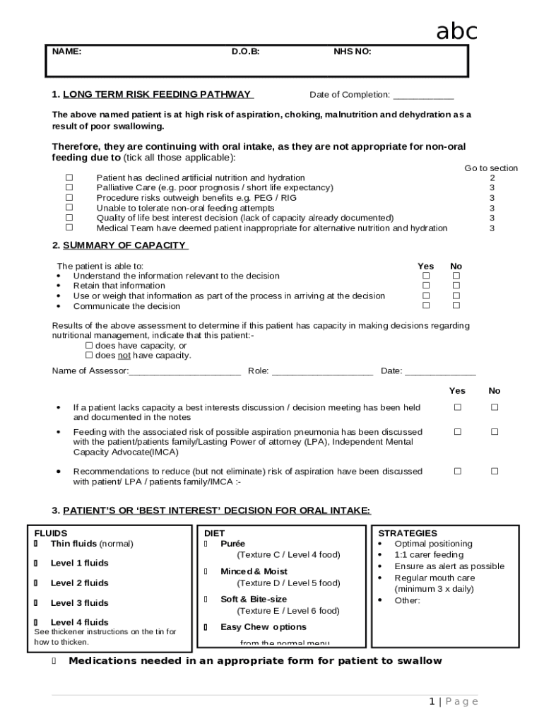 Lewisham-Greenwich-Risk-feeding-.pdf Doc Template | pdfFiller