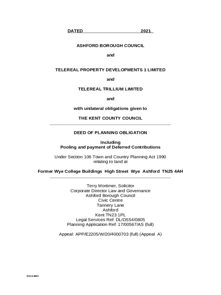 Deed of Variation of a Planning Obligation made under ... Doc Template ...