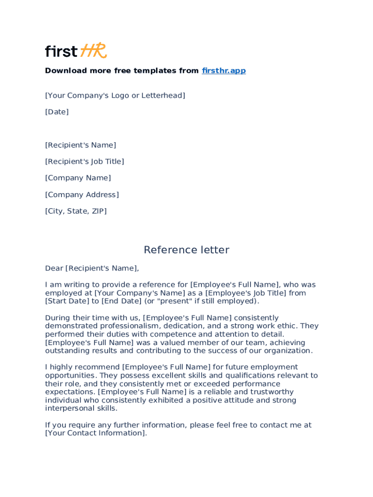 Reference-letter-Version-2 Doc Template | pdfFiller