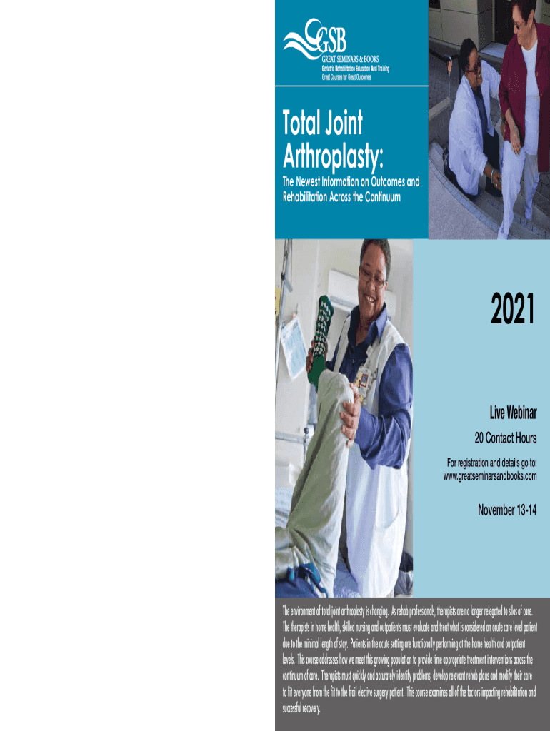 Fillable Online Total Joint Arthroplasty: An Intensive Lab Course to ... Fax Email Print - pdfFiller