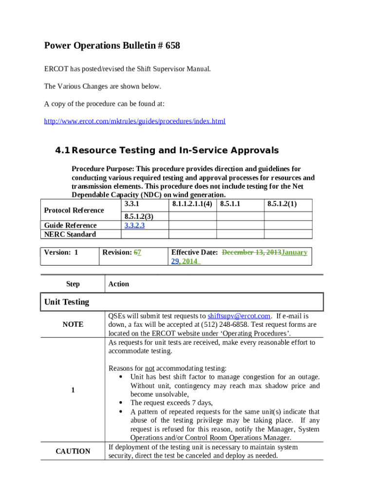 Power Operations Bulletin # 658 Doc Template | pdfFiller