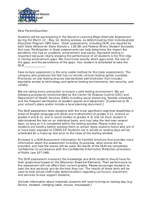 Wisconsin Parent Notification Letter (English) (docx) Doc Template ...