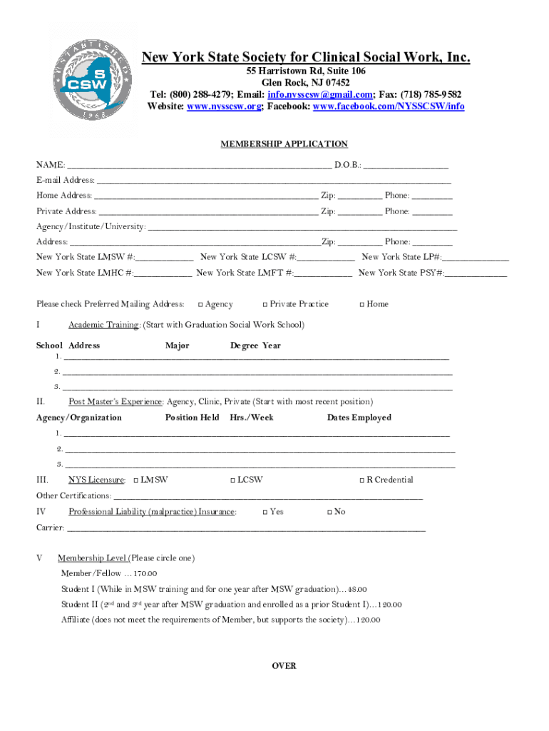 Fillable Online Fillable Online New York State Society for Clinical ...