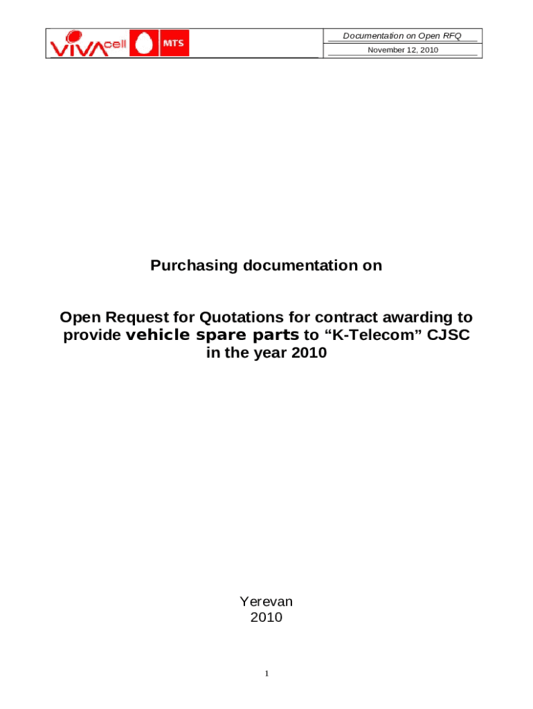 Purchasing documentation on Open RFQ for Vehicle Spare Parts Doc ...