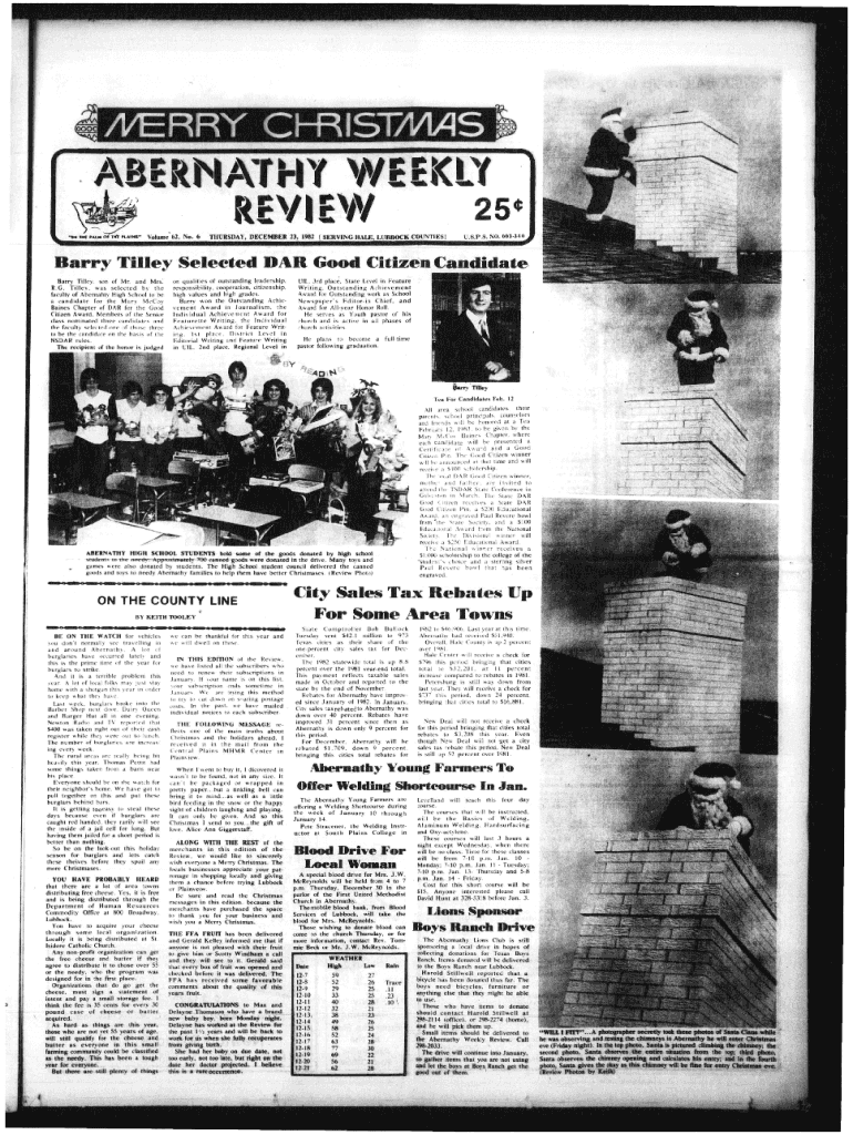 Fillable Online Barry Tilley Selected DAR Good Citizen Candidate ...