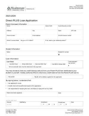 Fillable Online Federal PLUS Loan Application Form Fax Email Print ...
