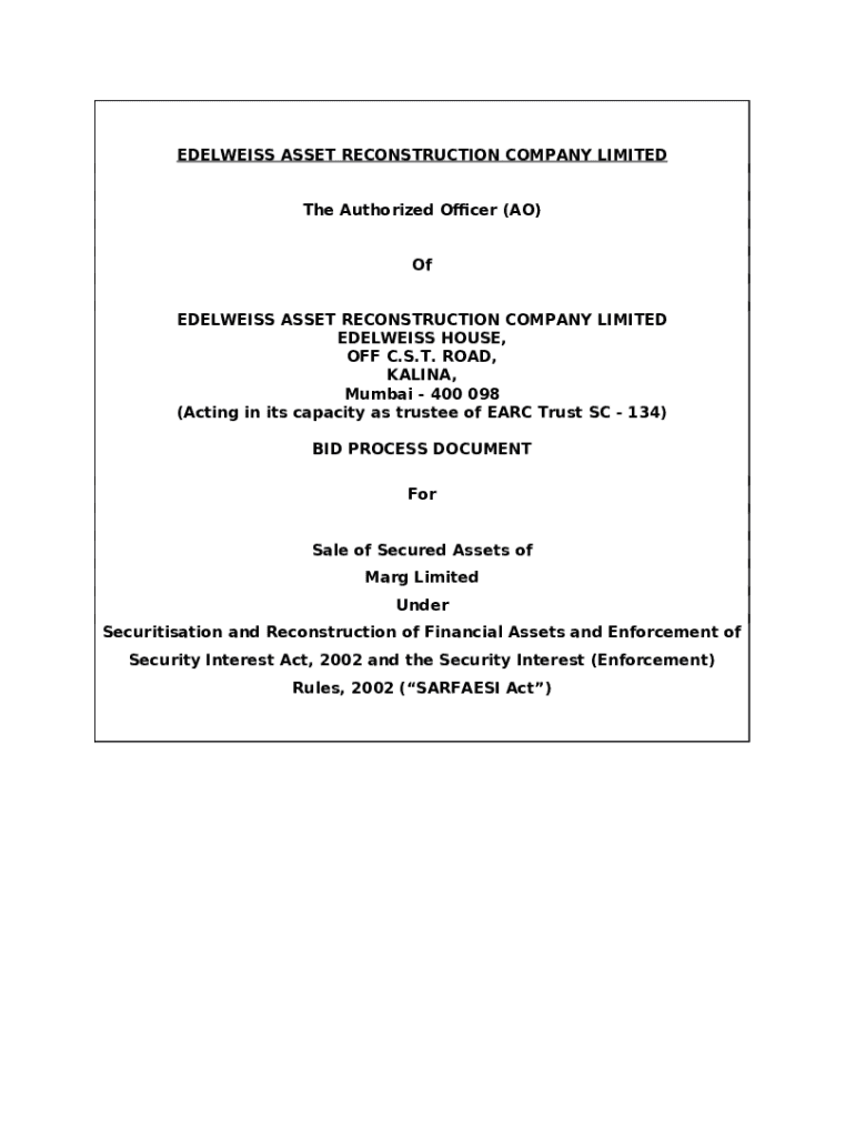 edelweiss asset reconstruction company ltd. - cin Doc Template | pdfFiller