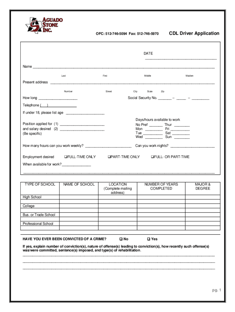 Fillable Online Commercial Driver Licensing (CDL) OfficeDepartment of ...