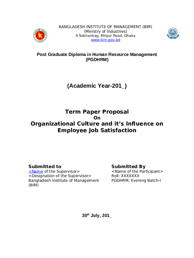 POST-GRADUATE DIPLOMA IN HUMAN RESOURCE ... Doc Template | pdfFiller