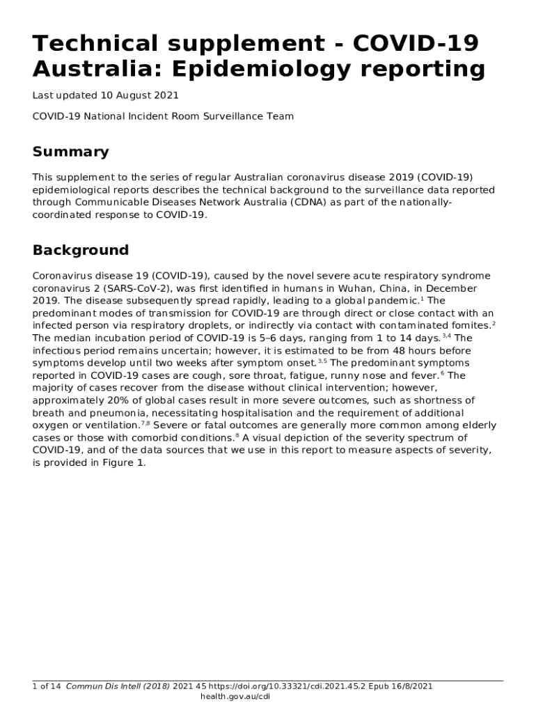 COVID-19 Australia: Epidemiology reporting. Last updated ... Doc ...