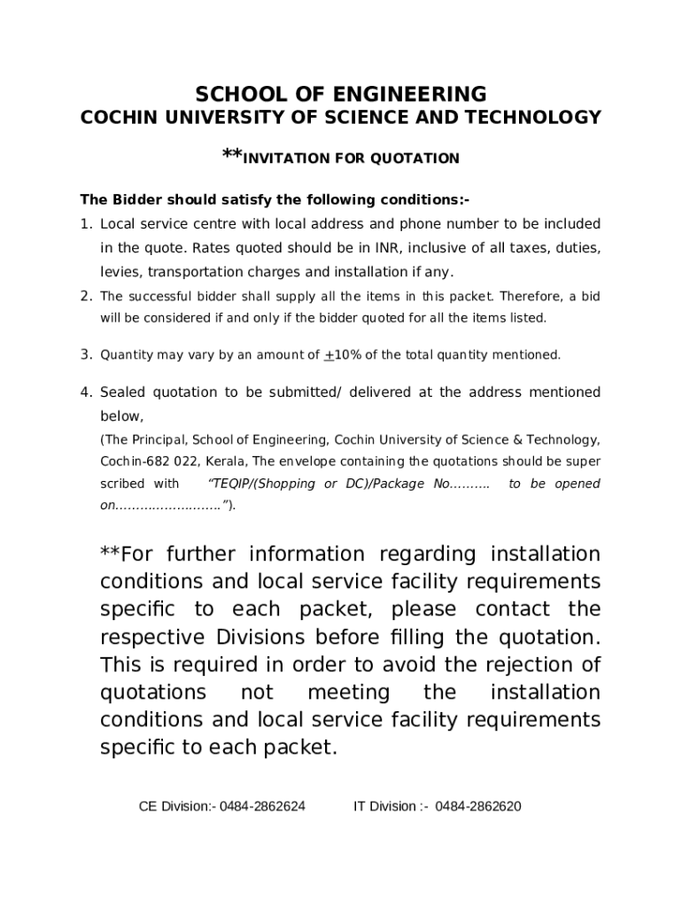 invitation letter for soeprojector - soe cusat ac Doc Template | pdfFiller