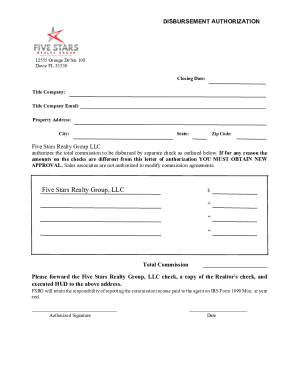 Fillable Online Disbursement-authorization Fax Email Print - pdfFiller
