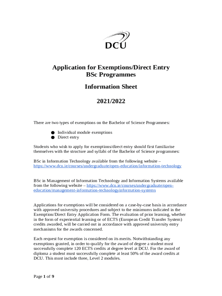 Exemption - TU/e Education Guide Doc Template | pdfFiller