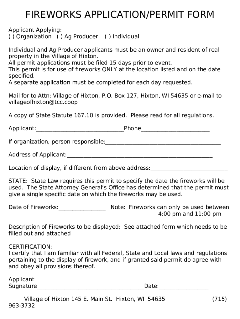 Fireworks Application - Washington State Patrol Doc Template | pdfFiller