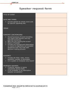 NCSC speaker request Doc Template | pdfFiller