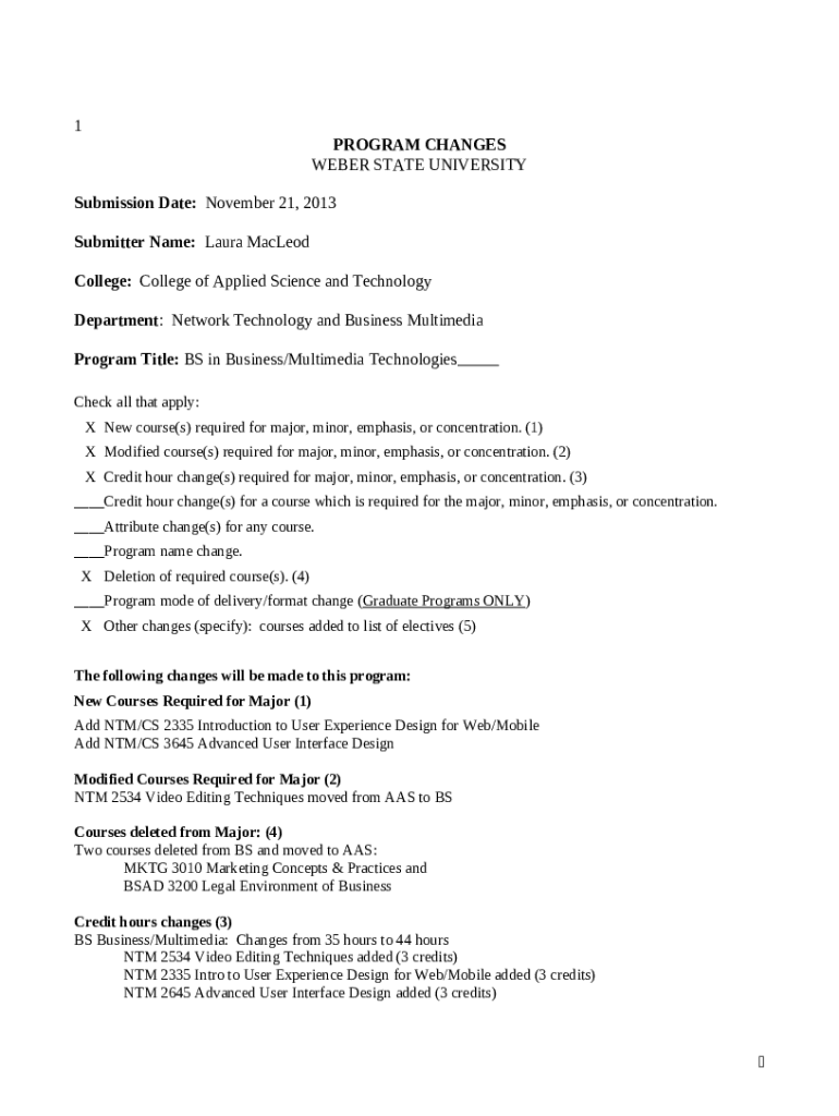 Letter of Notification (LON) Policy A1.0 New Academic ... - faculty weber Doc Template | pdfFiller