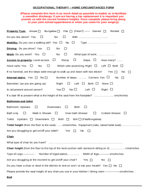 Occupational Therapy Services Discharge Report ( ... Doc Template ...