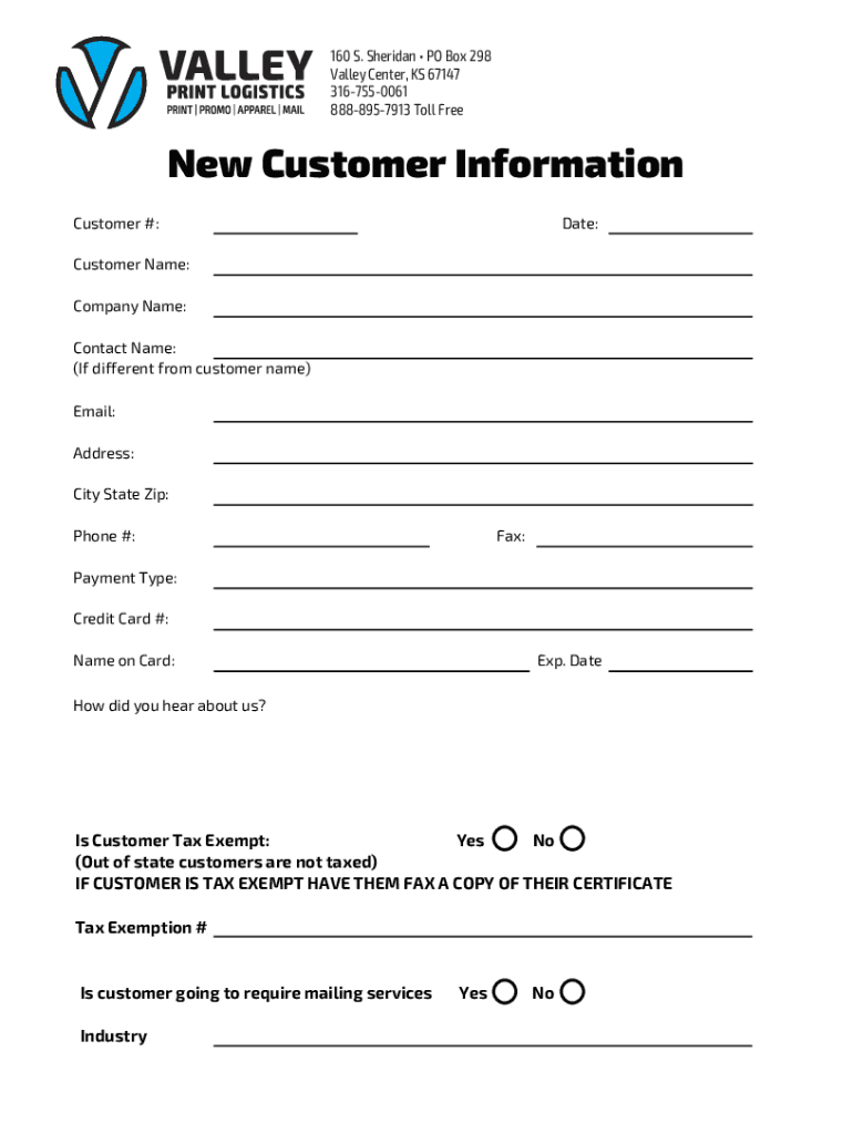 Fillable Online Valley Offset, Contact Us, Request Quote Fax Email ...