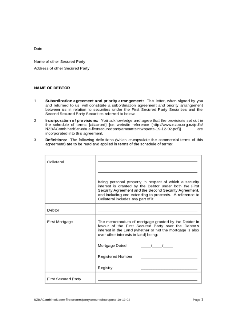 Ltr of Subordination and priority separate PPSA and non PPSA Doc ...