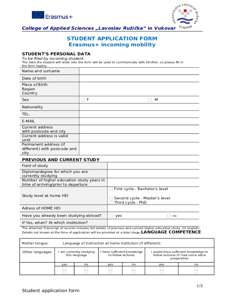 Admission Procedure for Incoming Student Mobility Doc Template | pdfFiller