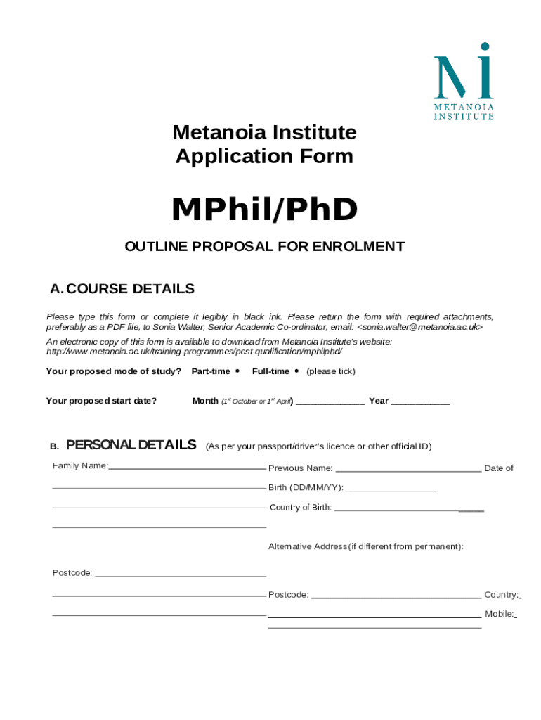 METANOIA STAFF RESEARCH APPLICATION Doc Template | pdfFiller