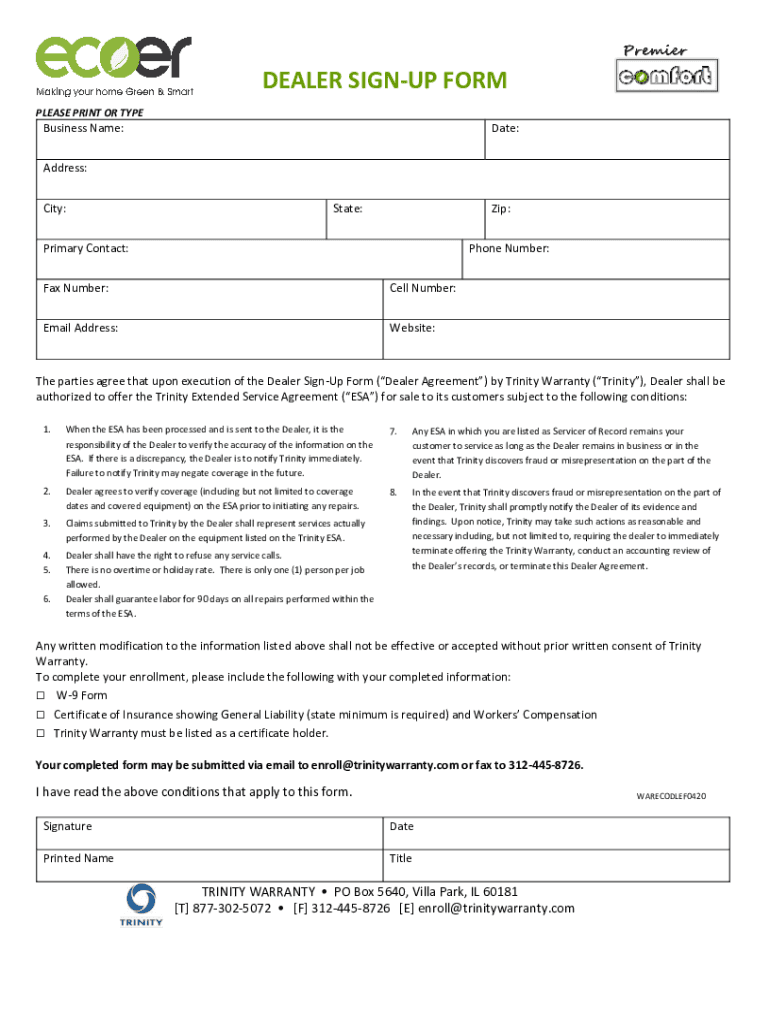 Fillable Online DEALERSHIP REGISTRATION FORM - cloudfront.net Fax Email ...