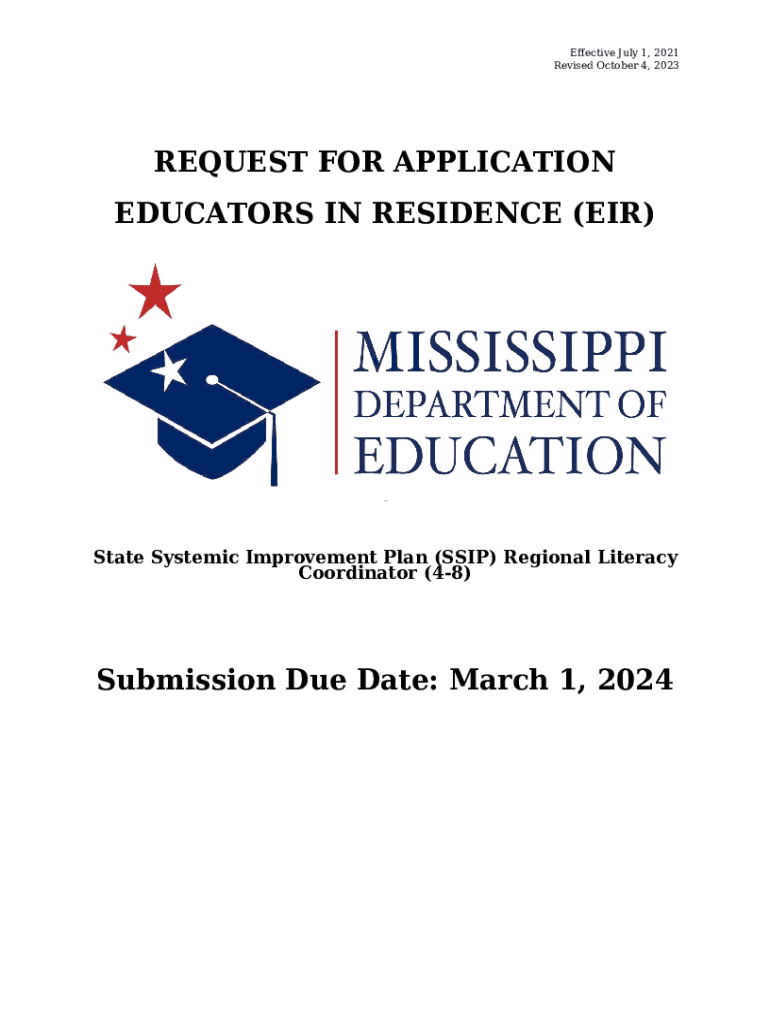 Mississippi State Systemic Improvement Plan (SSIP) Doc Template | pdfFiller
