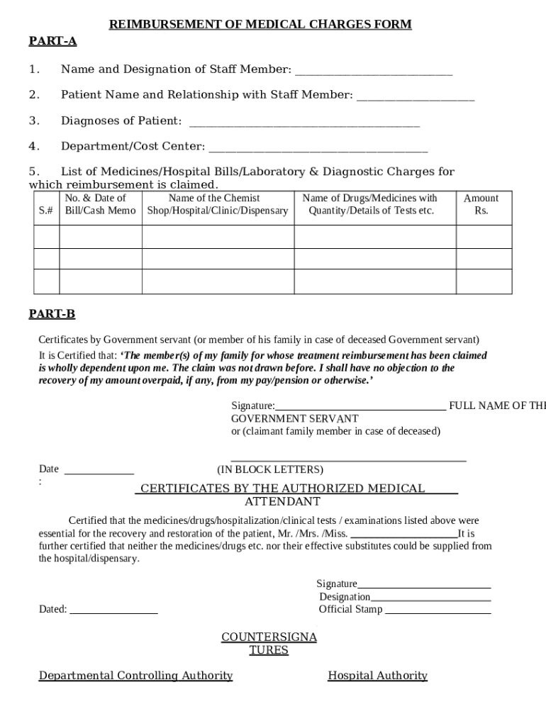 Medical Reimbursment Doc Template | pdfFiller