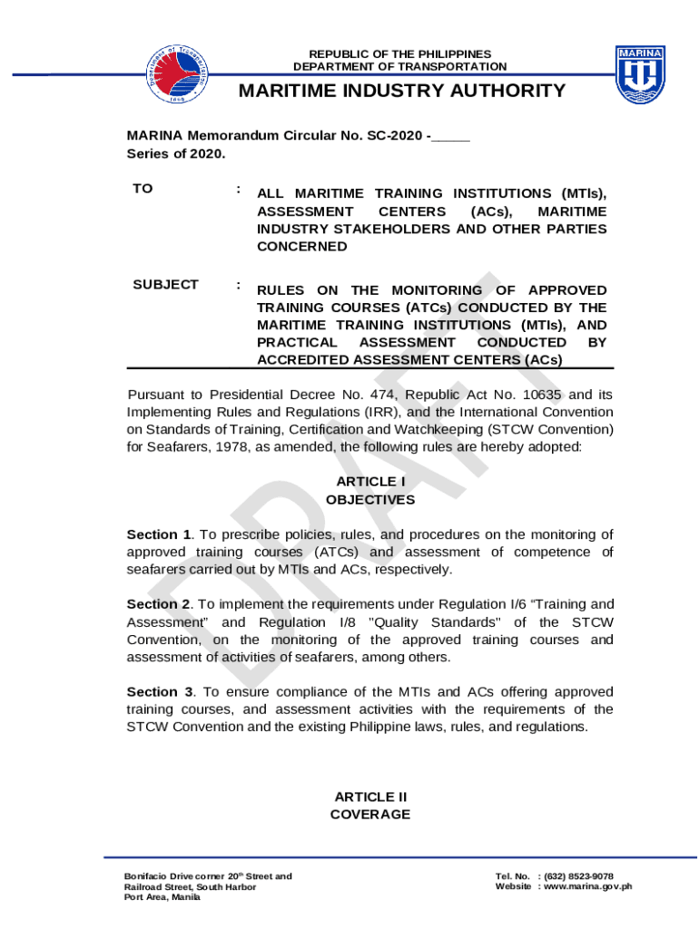 CHED and MARINA ink joint Guidelines on the Monitoring ... Doc Template ...